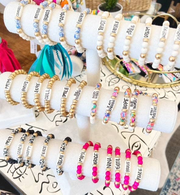 24 Assorted Pre-Pack Affirmation Name Bracelets – vintagecottagenc