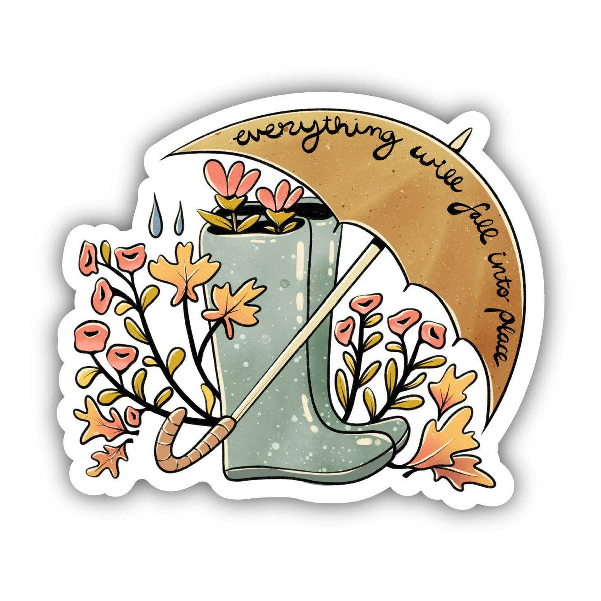 "Everything Will Fall Into Place" sticker – vintagecottagenc